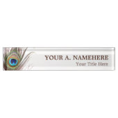 Peacock Feather Desk Nameplate | Zazzle