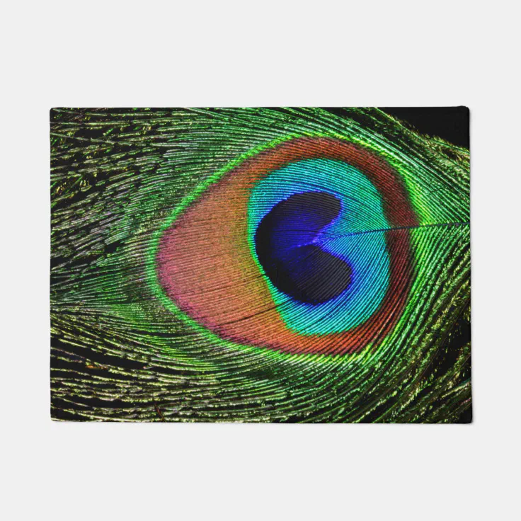 Peacock Feather Door Mat | Zazzle