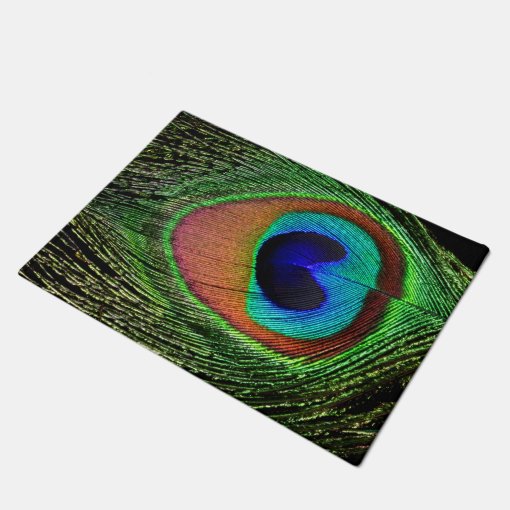 Peacock Feather Door Mat | Zazzle