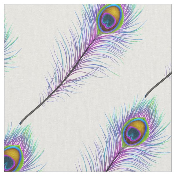 Peacock Feather Pattern Fabric | Zazzle