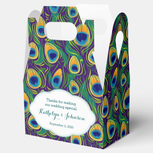 Peacock Feather Pattern Gift Box | Zazzle