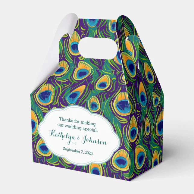 Peacock Feather Pattern Gift Box | Zazzle