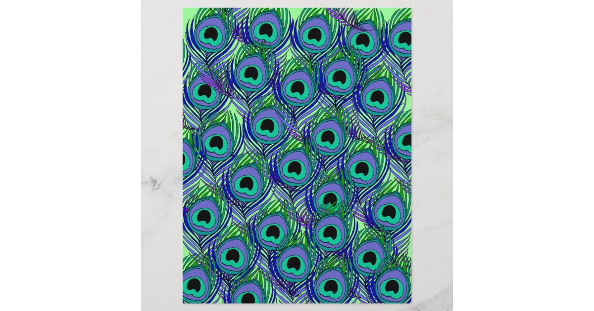 Peacock Feather Patterned Scrapbook paper | Zazzle