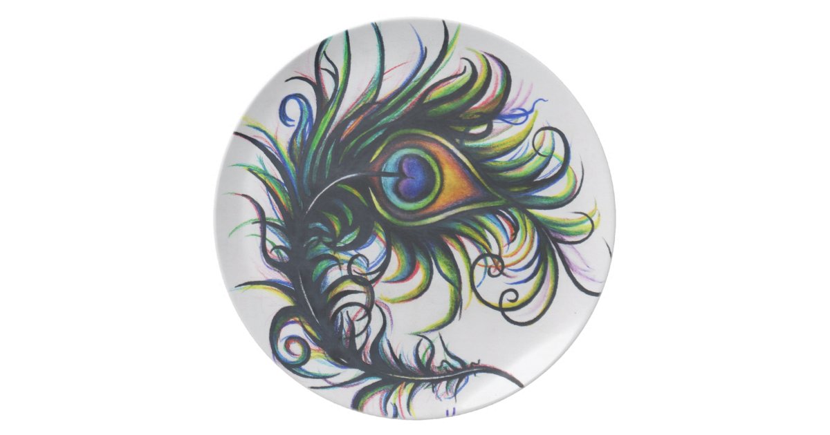 Peacock Feather Plate | Zazzle