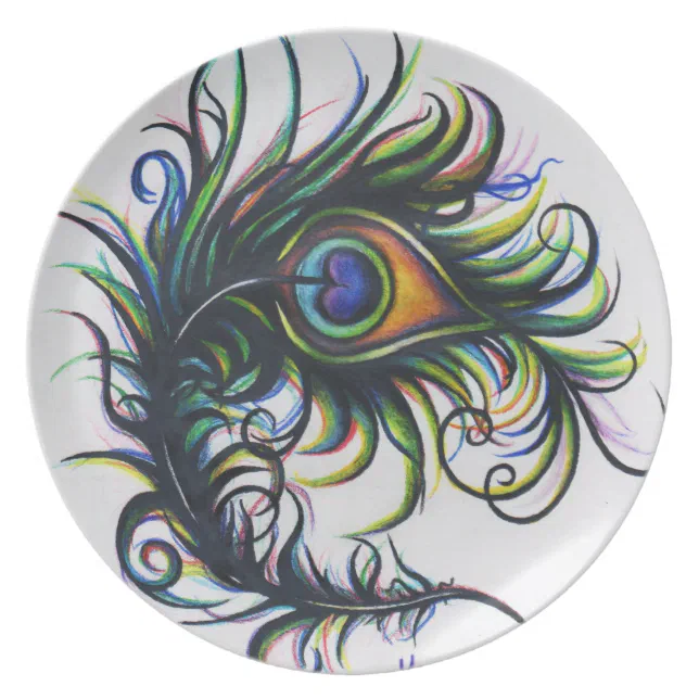 Peacock Feather Plate | Zazzle