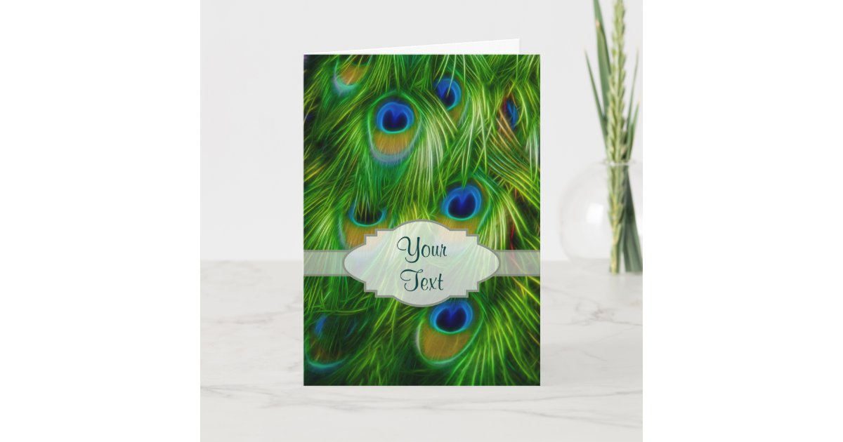Peacock Feather Print Thank You Card | Zazzle