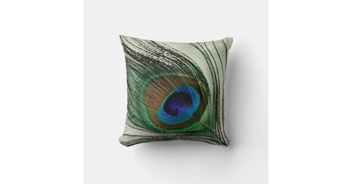 Peacock Feather Throw Pillow | Zazzle