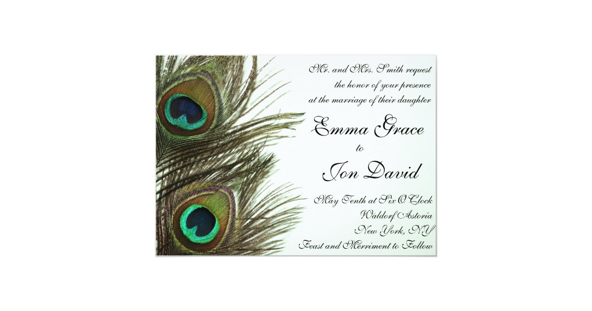 Diy Peacock Feather Invitations
