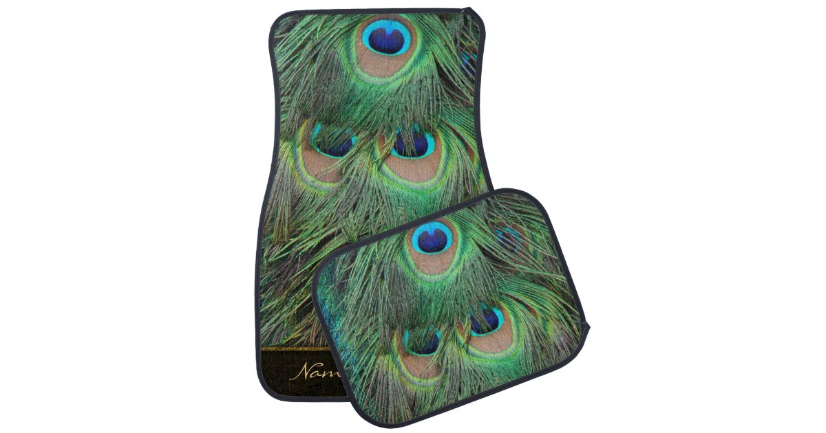 Peacock Feathers 3 Options Car Mat | Zazzle