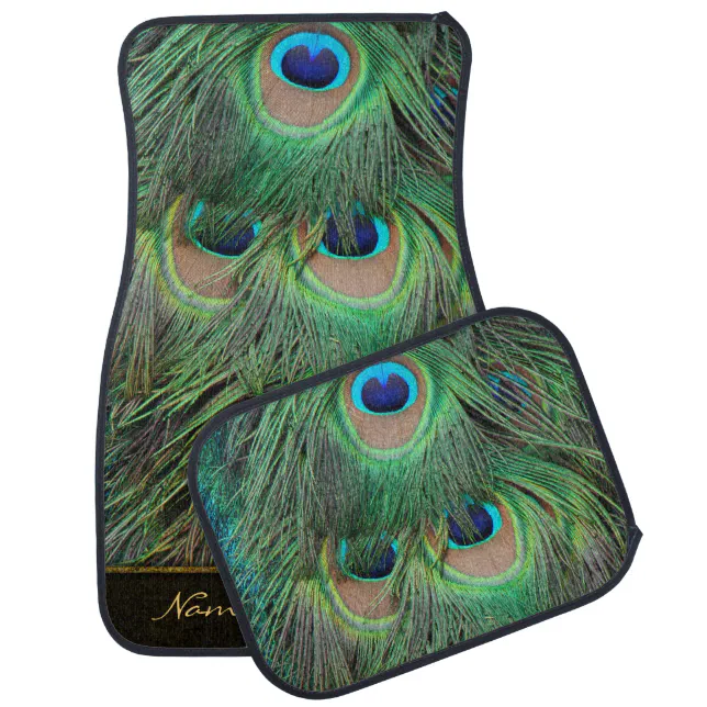 Peacock Feathers 3 Options Car Mat | Zazzle
