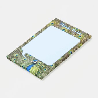 Peacock feathers & calligraphy Things To Do Post-it Notes | Zazzle