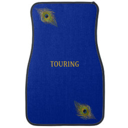 Peacock feathers on royal blue car floor mat | Zazzle