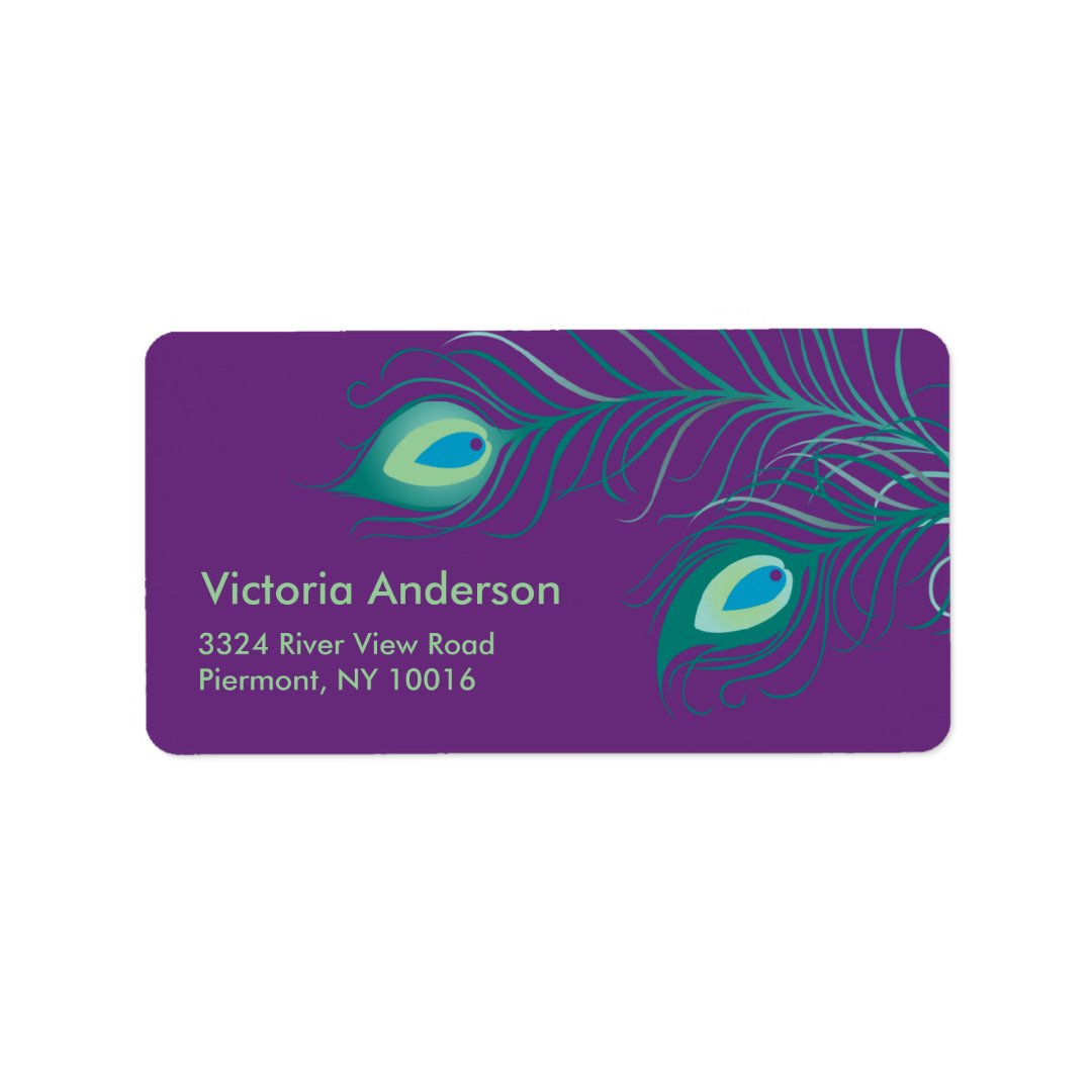 Peacock Feathers Return Address Labels. Label | Zazzle