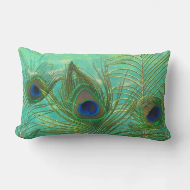 Peacock Feathers Throw Pillow Zazzle