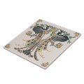 Peacock & Fruit Design by Mabel C. Dibble Art Deco Ceramic Tile | Zazzle