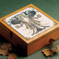 Peacock & Fruit Design by Mabel C. Dibble Art Deco Ceramic Tile | Zazzle