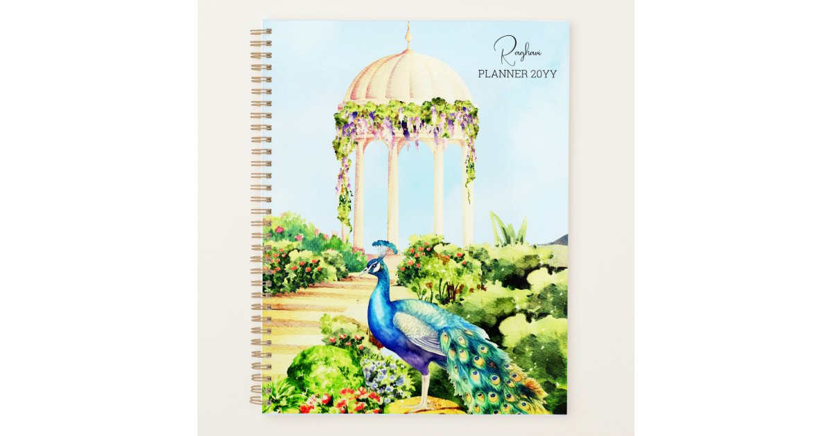 Peacock in a Forest Planner | Zazzle