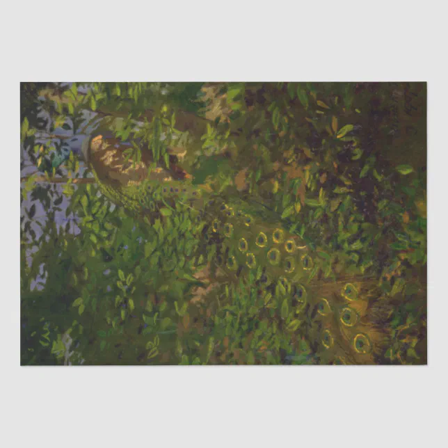 Peacock in the Woods (by Abbott Henderson Thayer) Tissue Paper | Zazzle