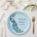 Peacock Lace Elegance Custom Paper Plates | Zazzle