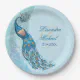 Peacock Lace Elegance Custom Paper Plates | Zazzle