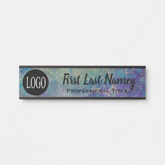 Peacock Logo Office Door Sign Elegant Name Plate | Zazzle