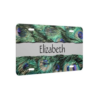 Peacock, Peafowl, Peacock Tail, Your Name License Plate | Zazzle