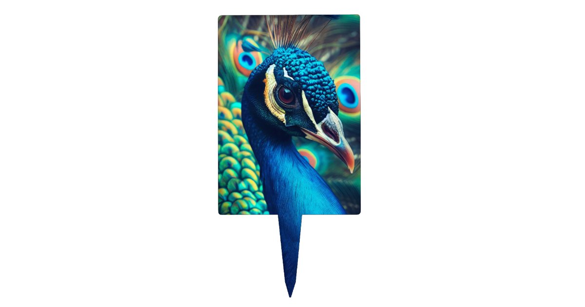 Peacock Profile Cake Topper | Zazzle