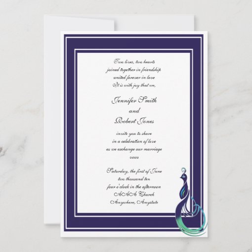 Peacock Purple, Teal, Green Wedding Invitation | Zazzle