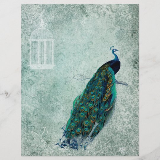 Peacock Scrapbook Paper | Zazzle.com