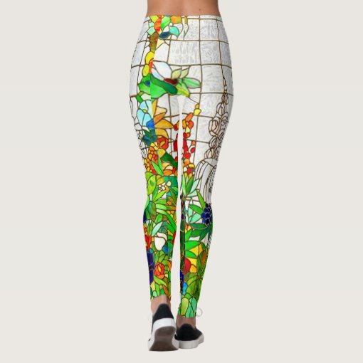 Peacock Stained Glass Yoga Pants Running | Zazzle