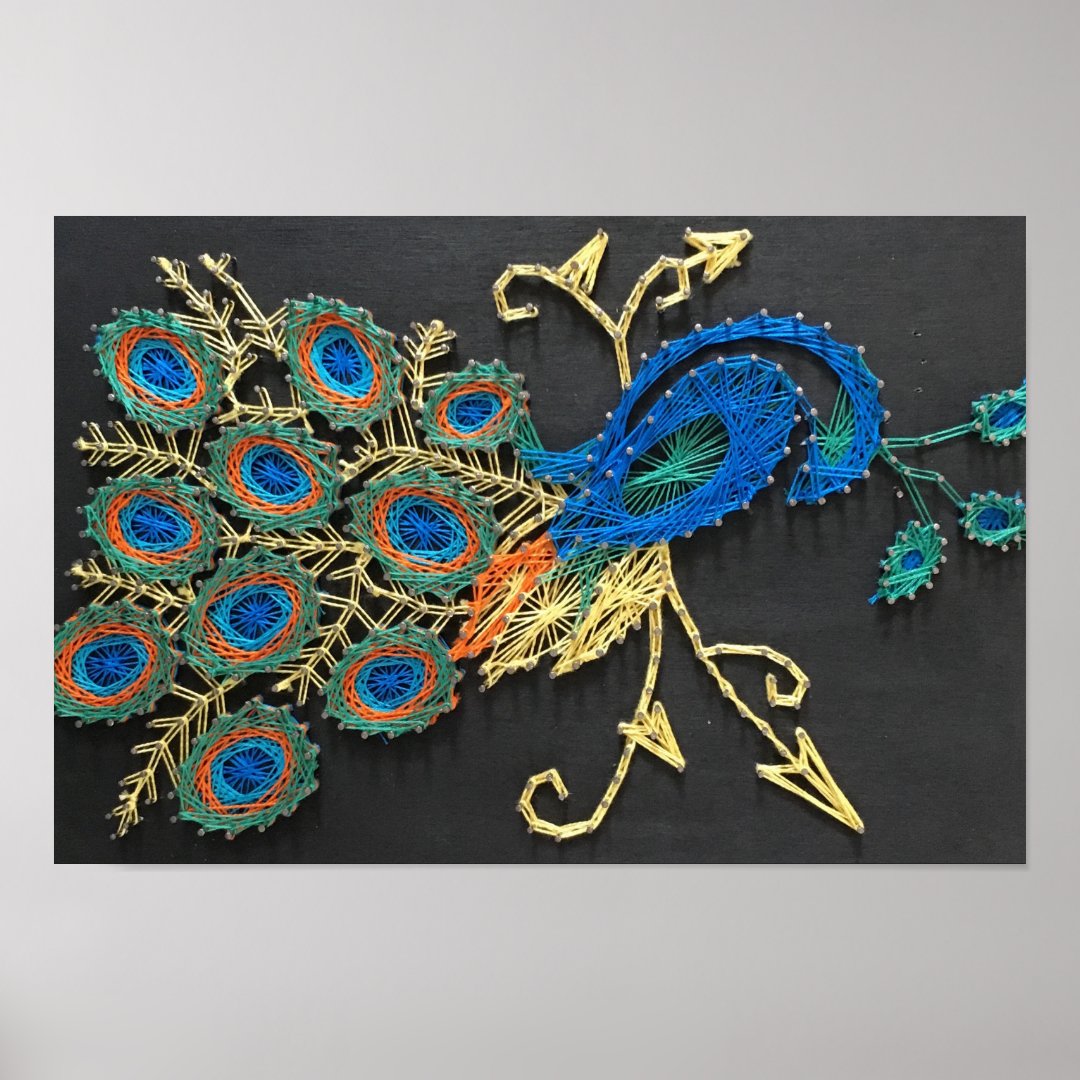 Peacock String Art Poster | Zazzle