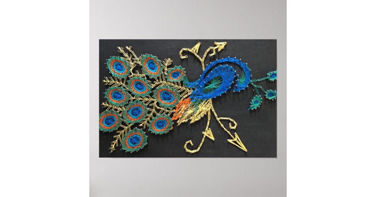 Peacock String Art Poster | Zazzle