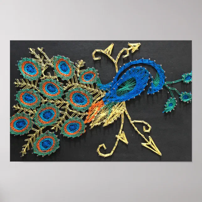 Peacock String Art Poster | Zazzle