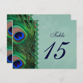 peacock table numbers postcards | Zazzle