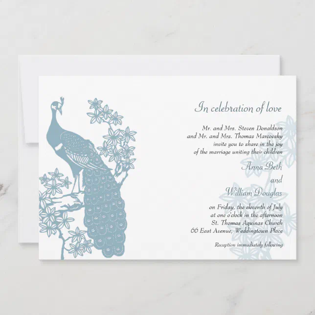 Peacock Wedding Invitation | Zazzle