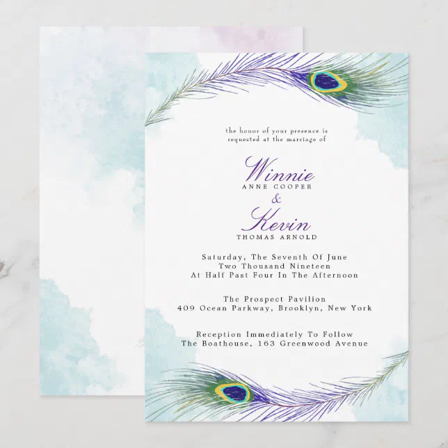 Peacock Wedding Invitation | Zazzle