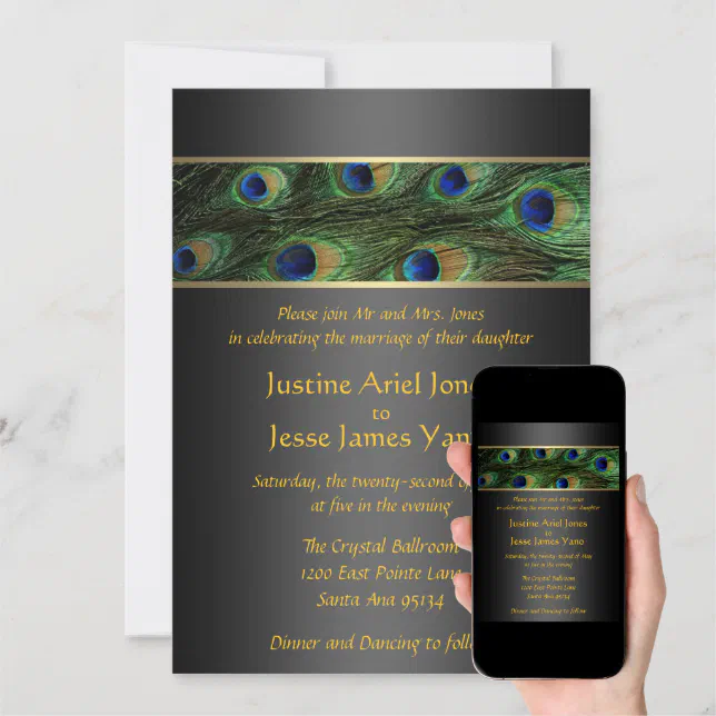 Peacock Wedding Invitation | Zazzle