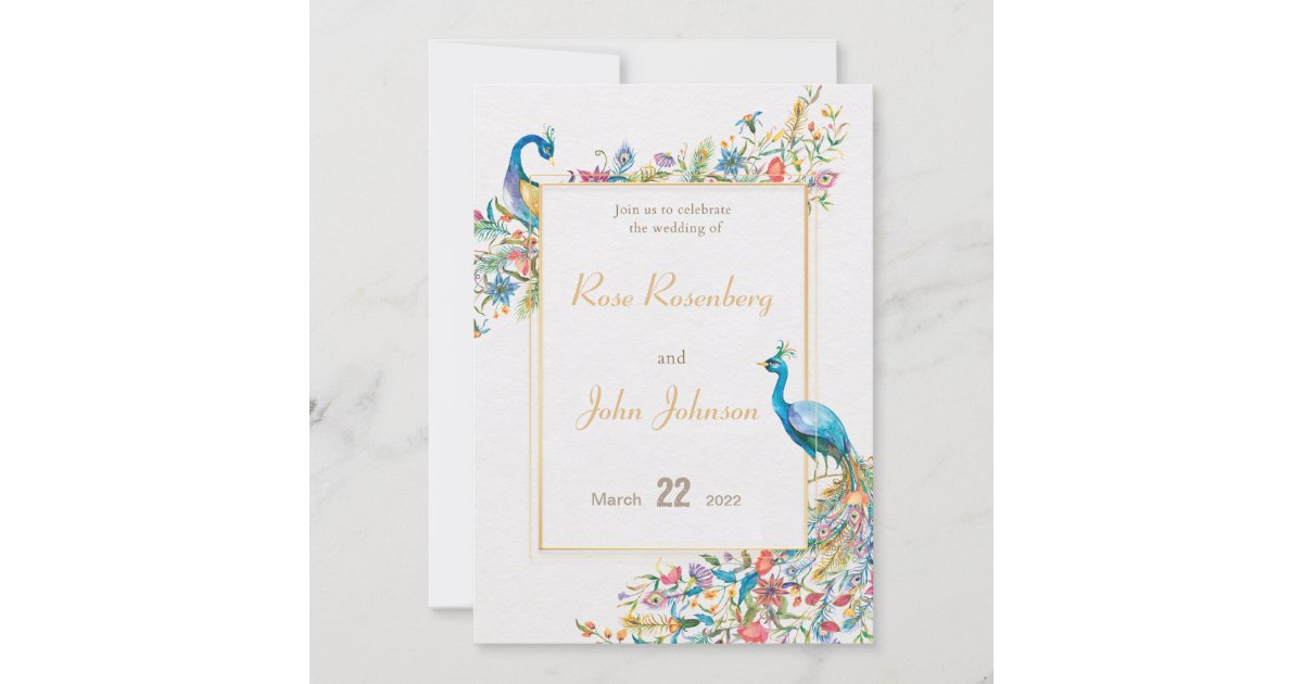Peacock Wedding Invitation | Zazzle