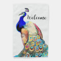 Peacock Welcome sign colorful feathers Garden rv | Zazzle
