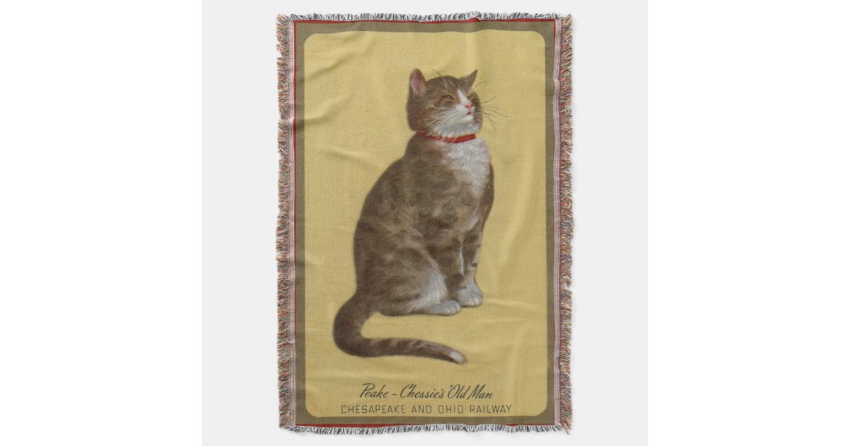 Peake, Chessie’s Old Man tomcat tabby cat Throw Blanket | Zazzle