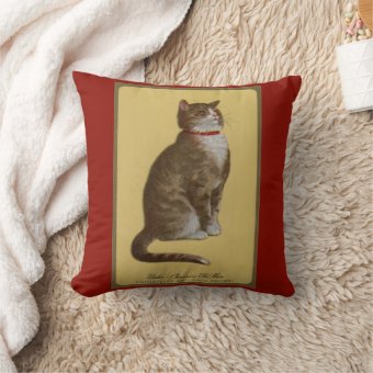 Peake, Chessie’s Old Man tomcat tabby cat Throw Pillow | Zazzle