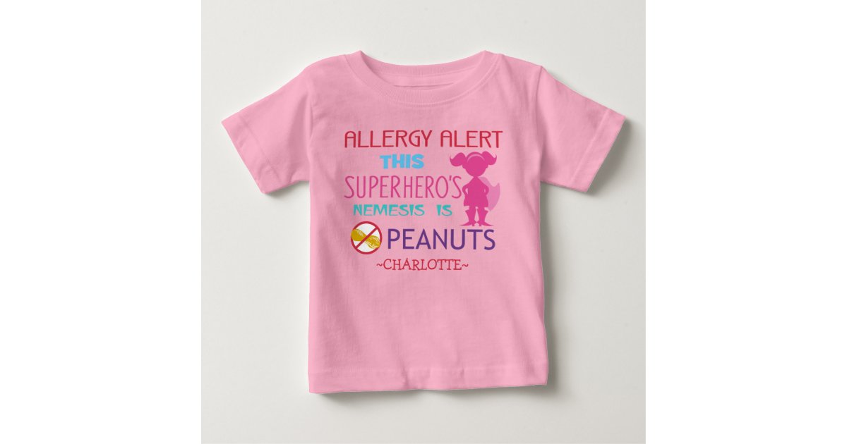 Peanut Allergy Alert Superhero Girls Shirt | Zazzle