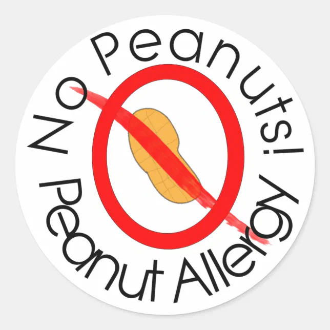 Peanut Allergy Sticker No Peanuts! | Zazzle
