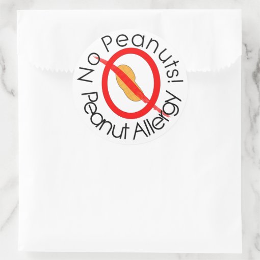 Peanut Allergy Sticker No Peanuts! | Zazzle