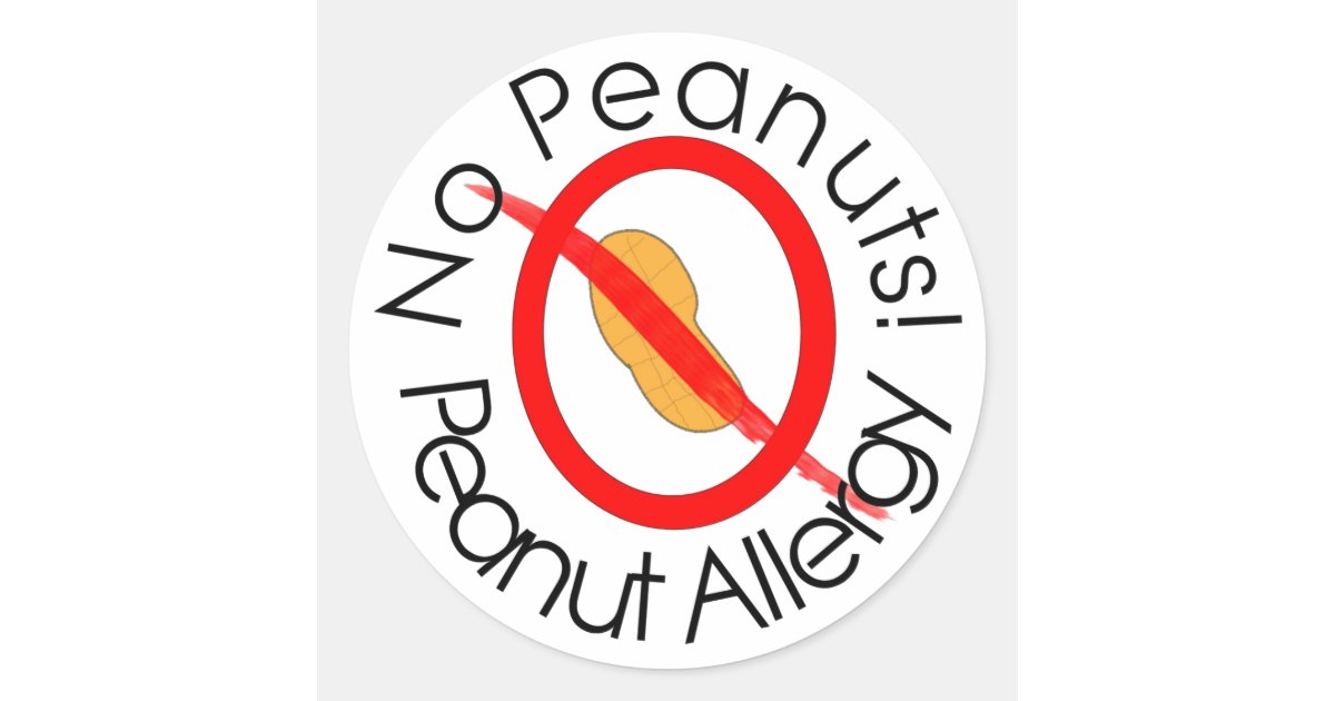 Peanut Allergy Sticker No Peanuts! | Zazzle