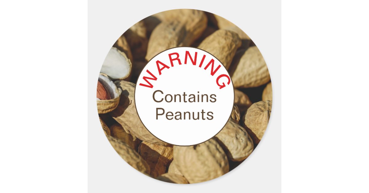 Peanut Allergy Warning Sticker | Zazzle