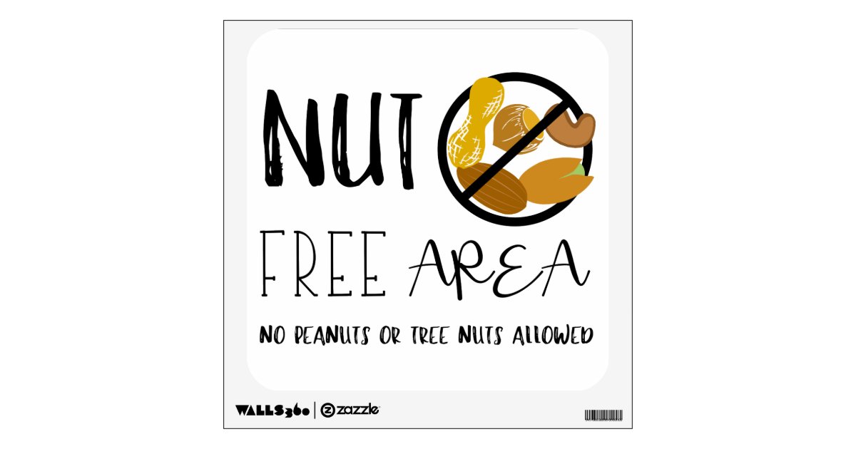 Peanut and Tree Nut Free Area School Office Wall Decal | Zazzle