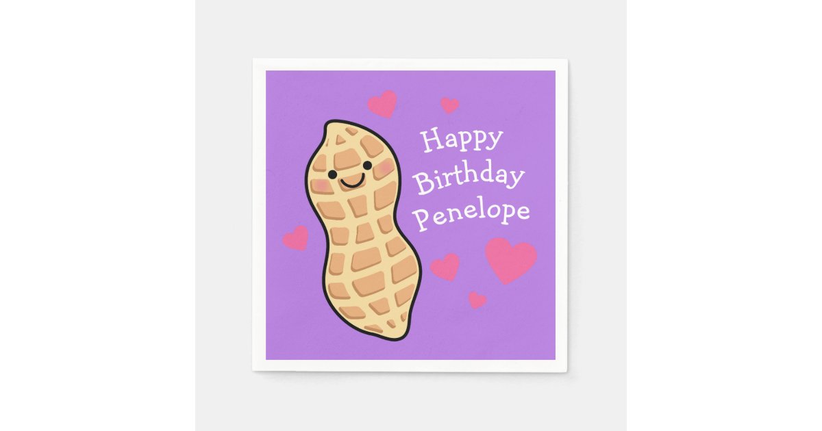 Peanut Birthday Party Cute Kids Cartoon Nut Napkins | Zazzle