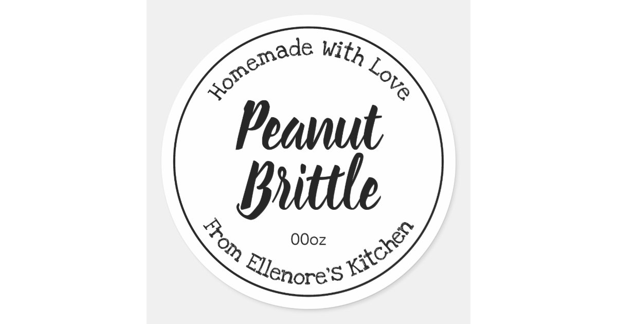 Peanut Brittle Classic Round Sticker | Zazzle