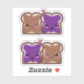 Peanut Butter and Jelly BBF's Kawaii Stickers | Zazzle